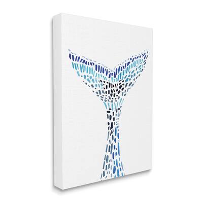 Stupell Industries Abstract Nautical Fin Blue Geometric Block Pattern ...
