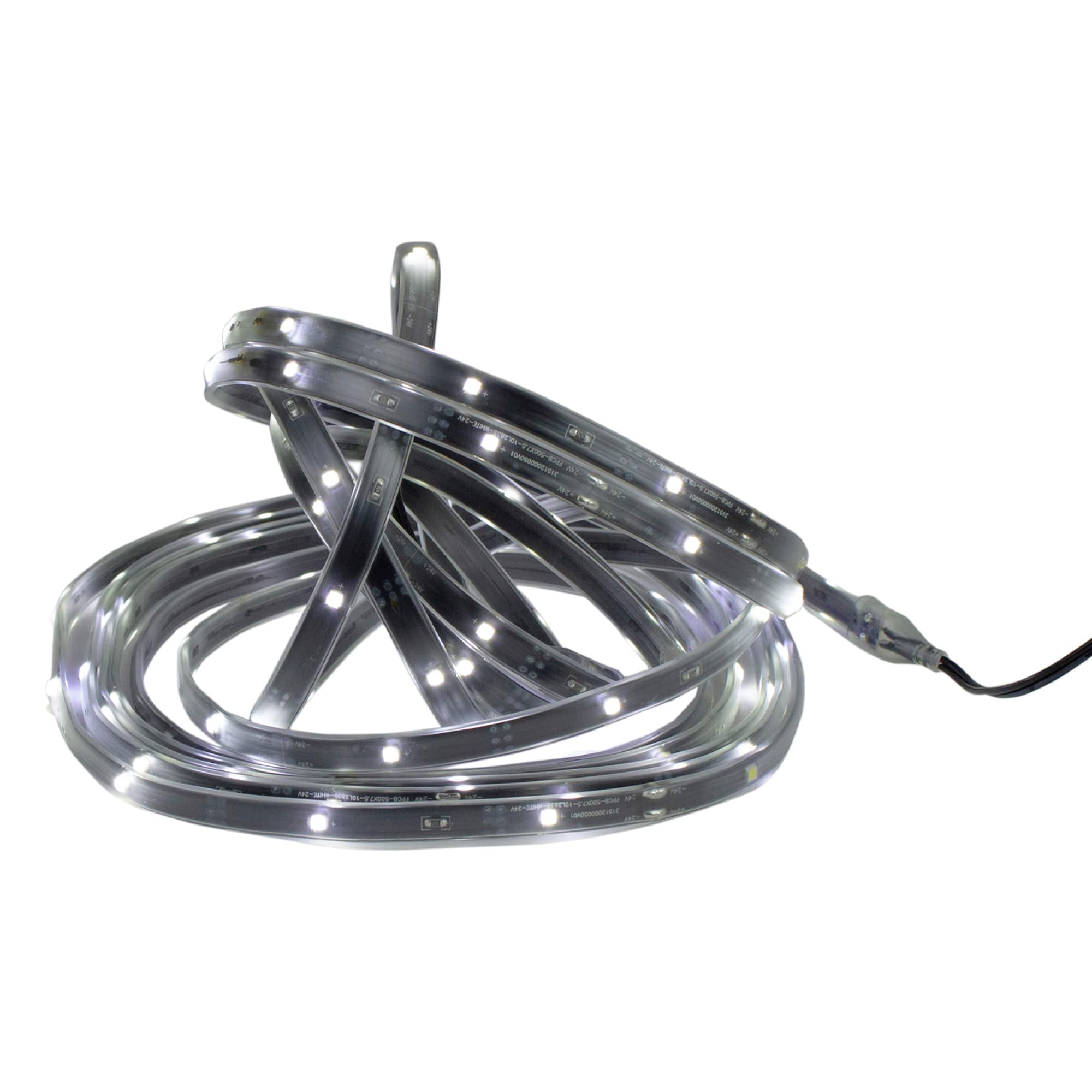 18' Pure White LED Outdoor Christmas Linear Tape Lighting - Black ...