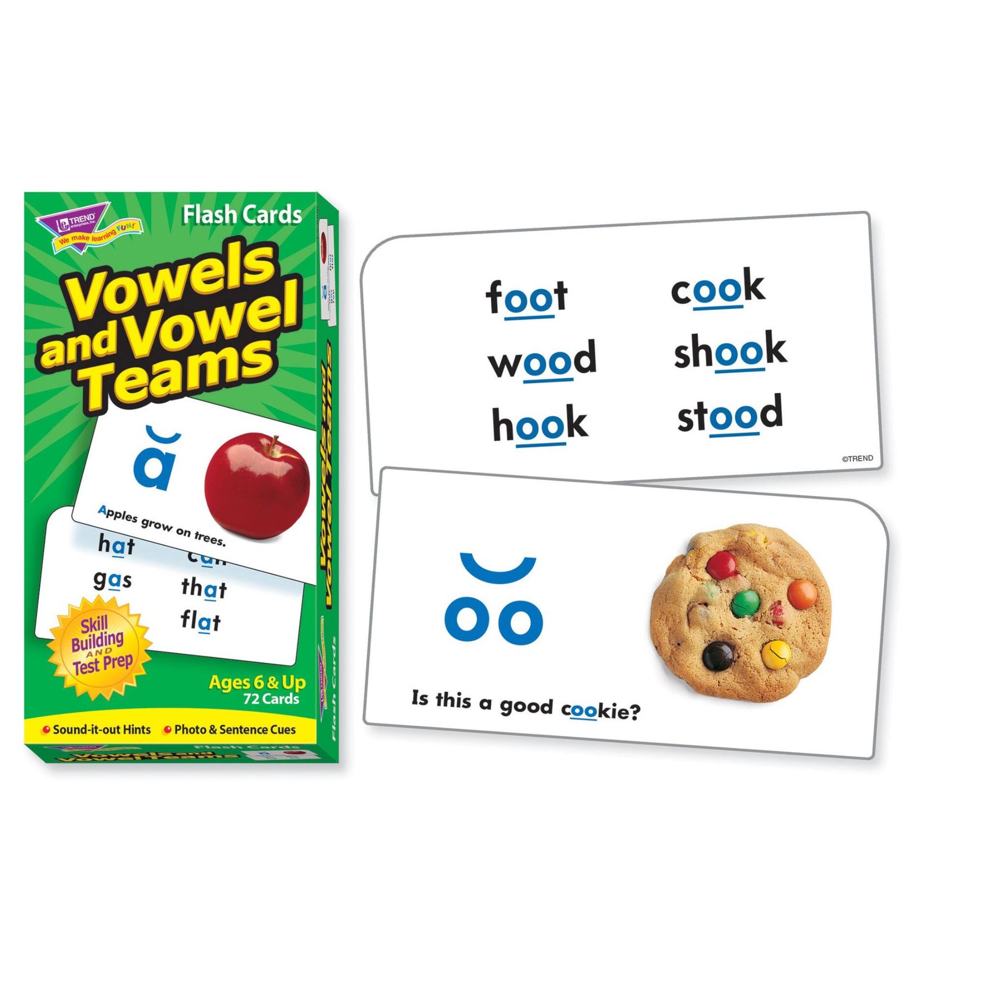 Trend Enterprises® Vowels and Vowel Teams Skill Drill Flash Cards ...