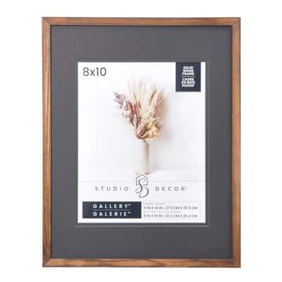 Gallery Dark Wood Frame with Mat by Studio Décor®, Size: 11" x 14" / 8 ...