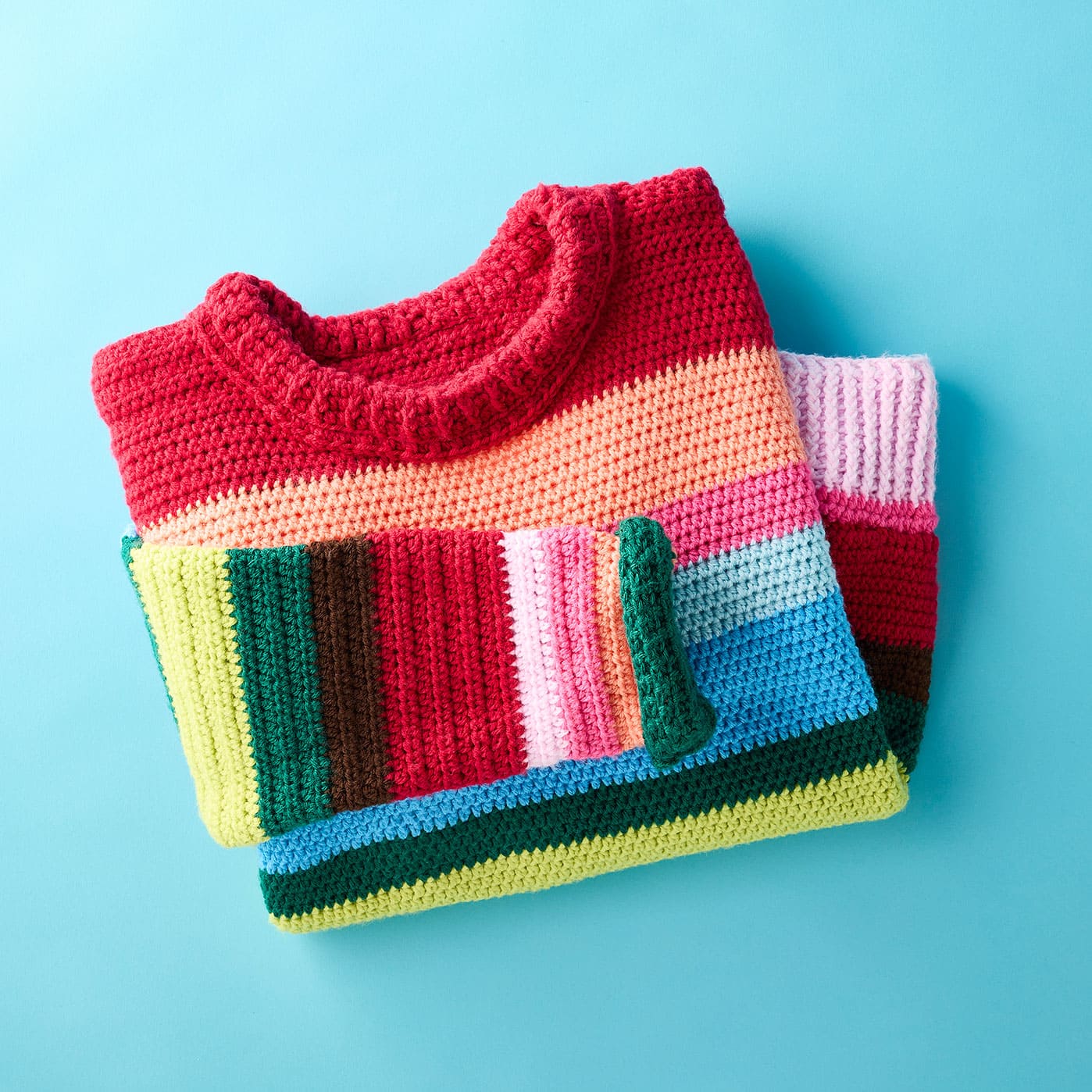 Loops & Threads® Impeccable™ Crochet Striped Sweater | Projects | Michaels