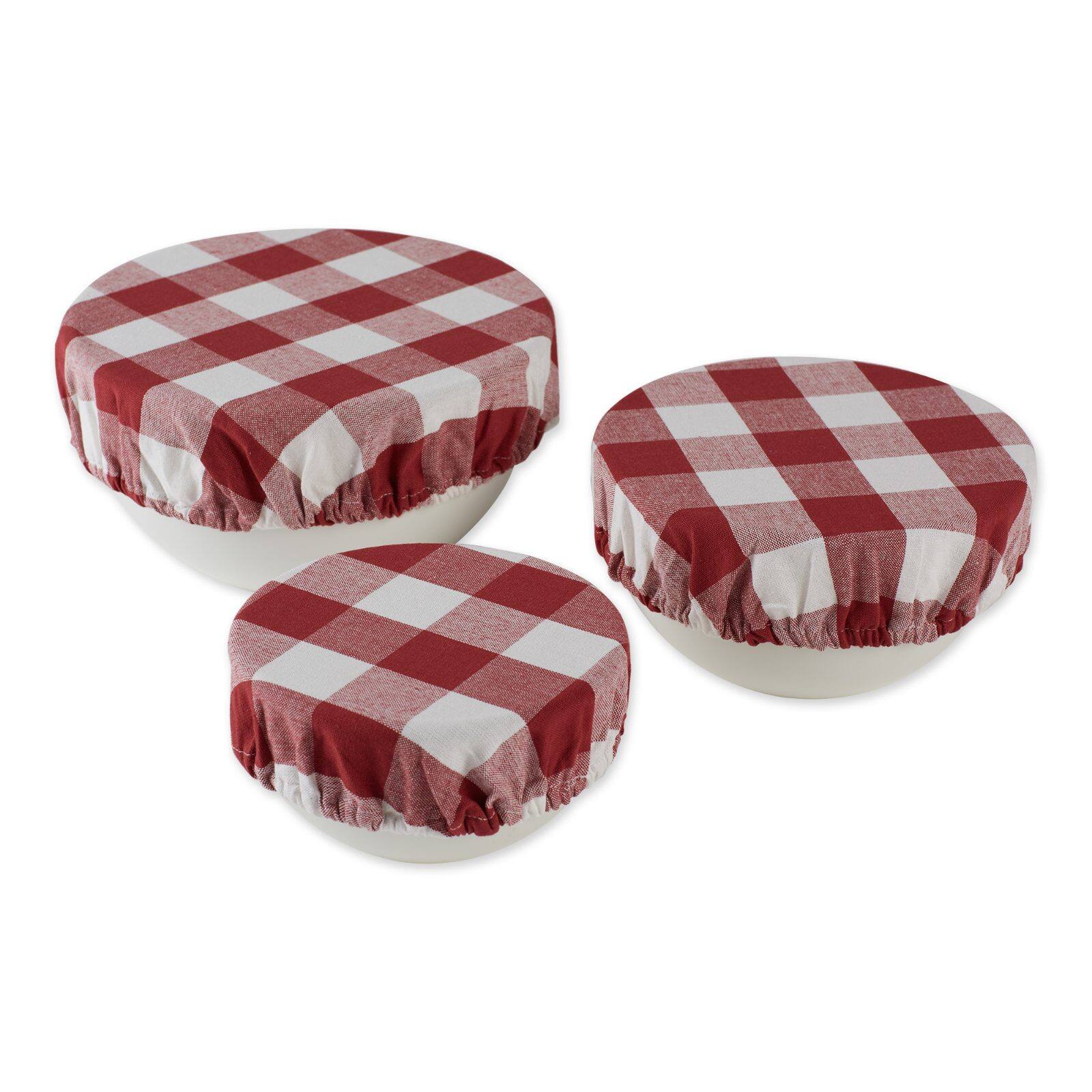 DII® Assorted Barn Red Buffalo Check Woven Dish Cover Set | Michaels