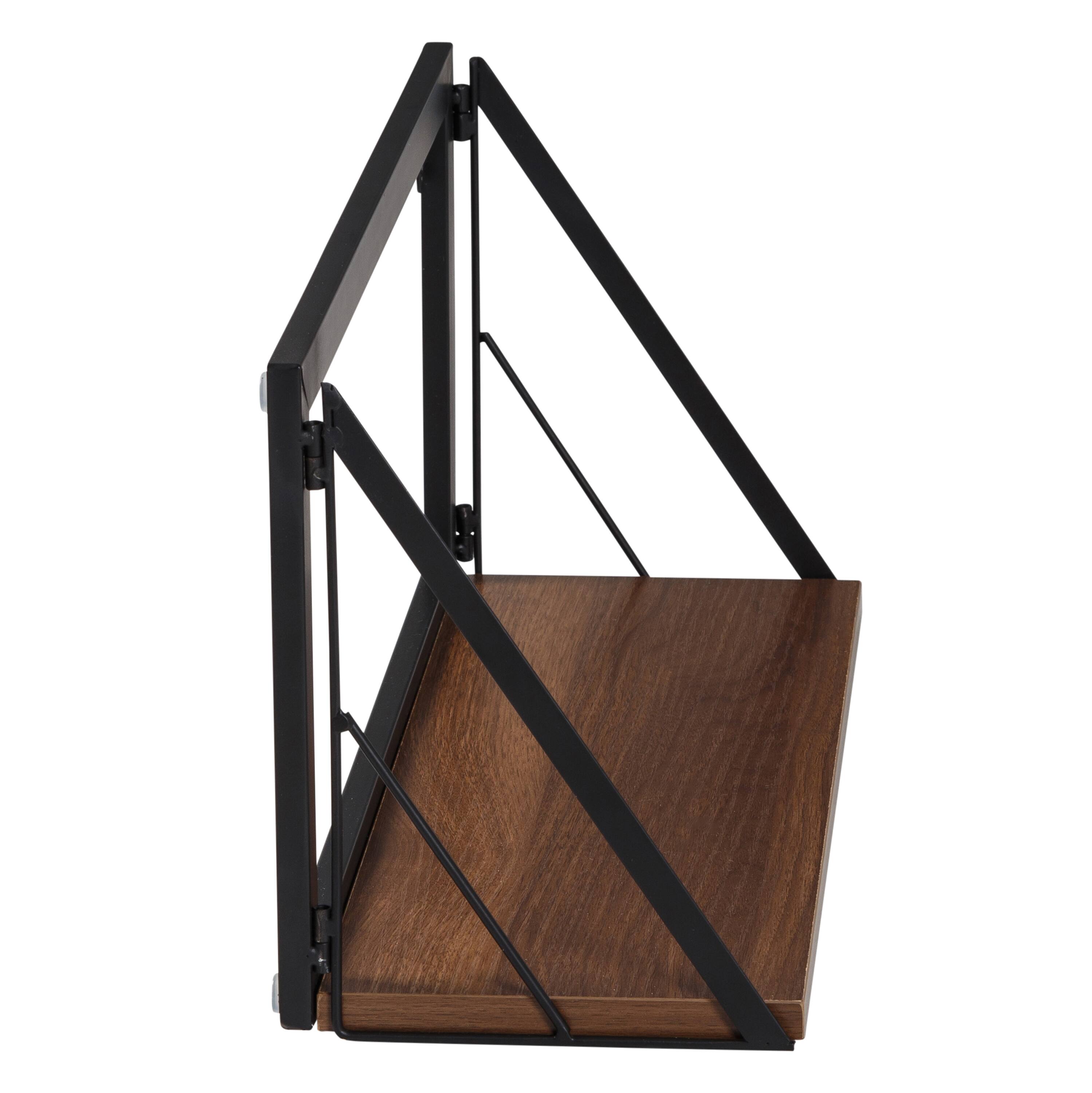 Honey Can Do Small Walnut Mid Century Modern Wall Mounted Shelf | Michaels