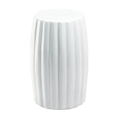 18.25" Glossy White Ceramic Stool | Michaels