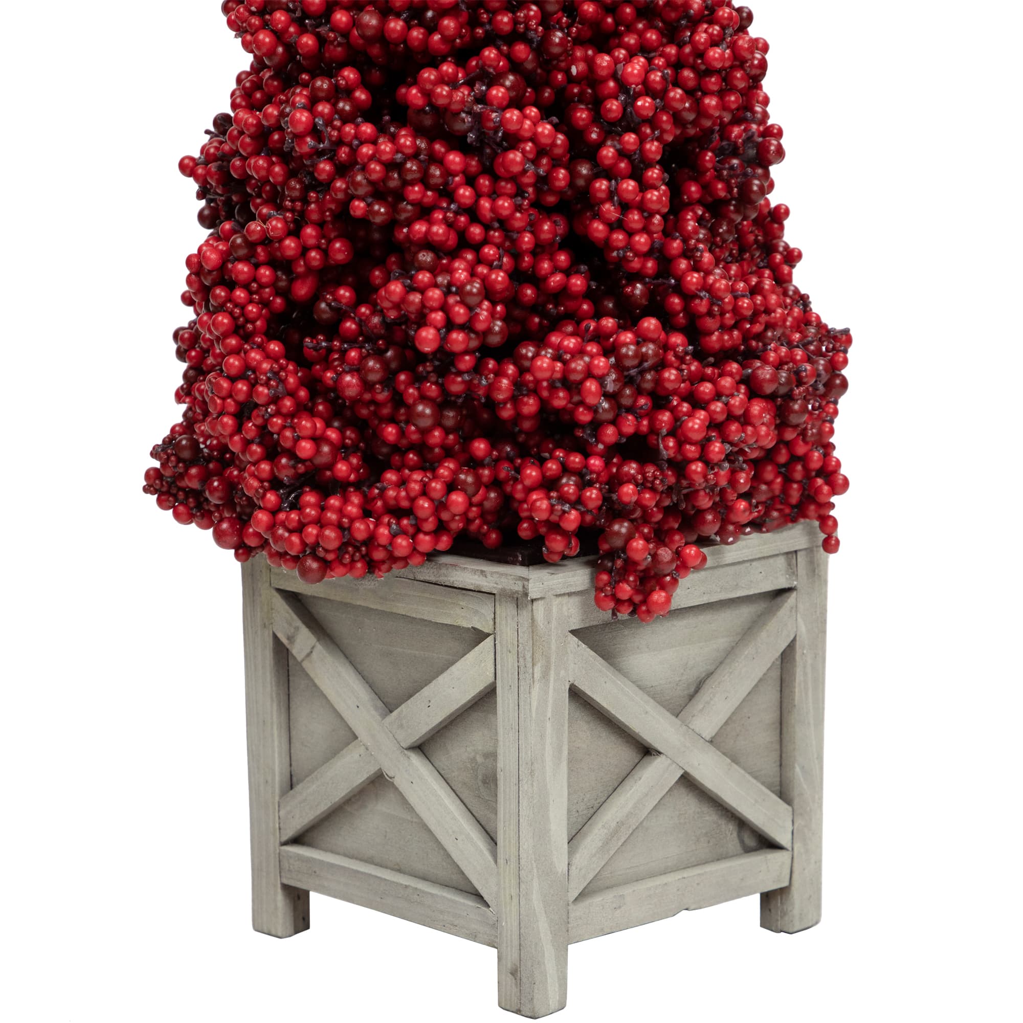 24" Unlit Red Berry Cone Artificial Potted Christmas Topiary | Michaels
