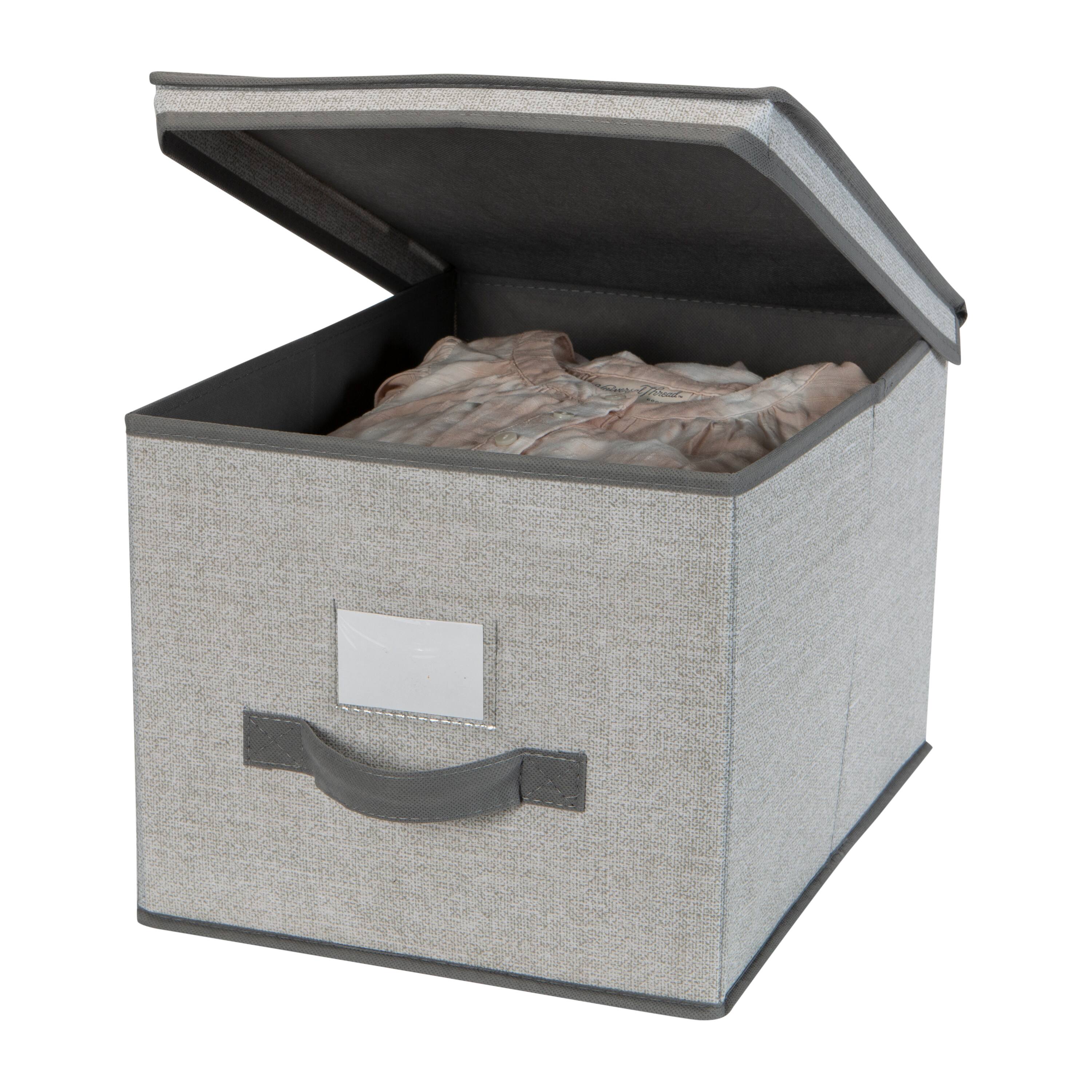 Simplify 12" Heather Gray Storage Box | Michaels