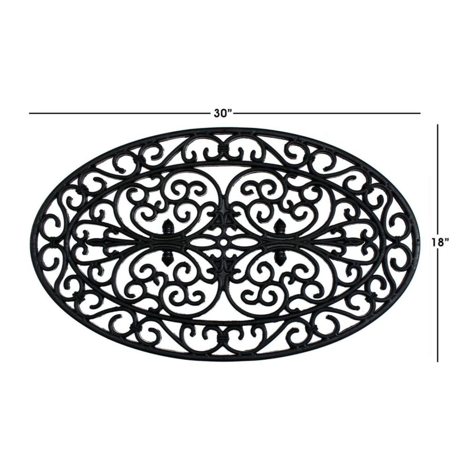 RugSmith Black Oval Trellis Molded Rubber Doormat | Michaels