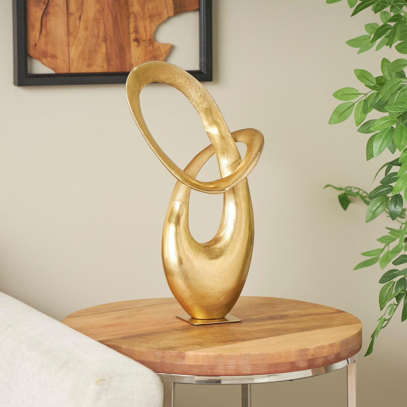 17" Gold Aluminum Abstract Sculpture | Michaels