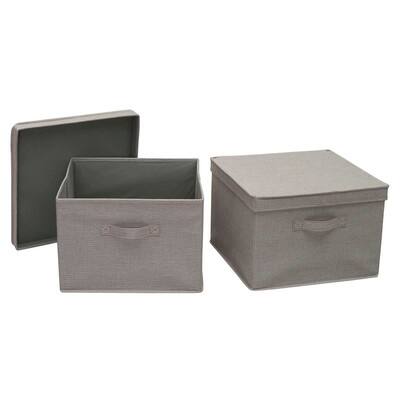 Household Essentials Canvas Storage Boxes with Lids, 2ct. | Michaels