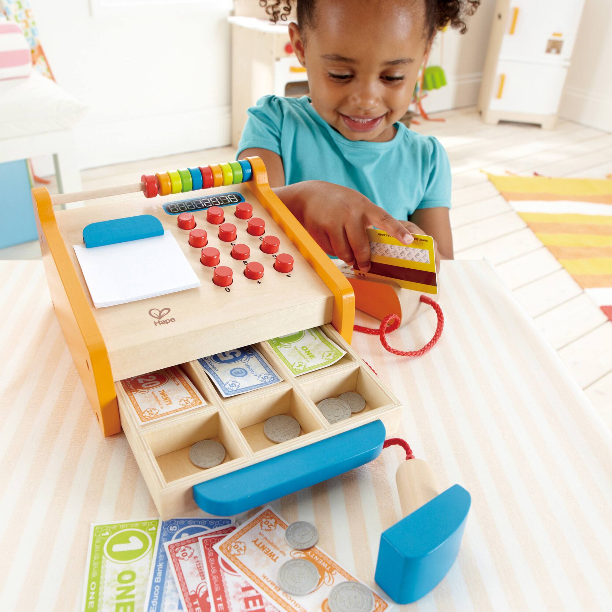Hape Wooden Pretend Checkout Register Play Set | Michaels