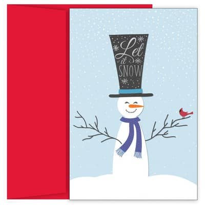 JAM Paper Top Hat Snowman Christmas Cards & Envelopes Set, 18ct. | Michaels
