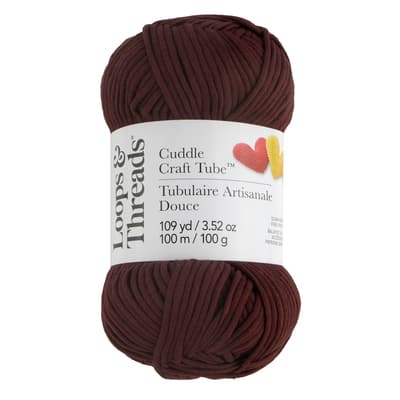 Cuddle Craft Tube™ Yarn by Loops & Threads®, Color: Marvelous Mocha ...