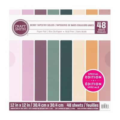 Craft Smith 12" x 12" Berry Tapestry Solids Paper Pad | Michaels