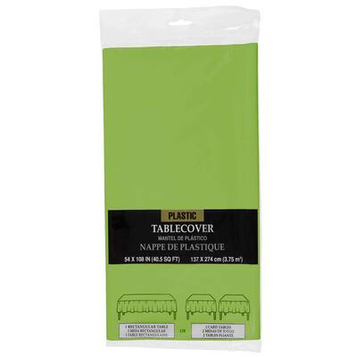 JAM Paper 108" Rectangular Plastic Table Cover, Color: Lime Green ...
