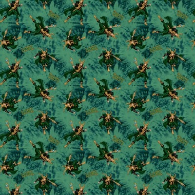 Marvel® Loki Green & Gold Toss Cotton Fabric | Michaels