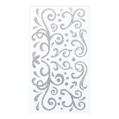 Silver Glitter Swirl Stickers by Recollections™ | Michaels