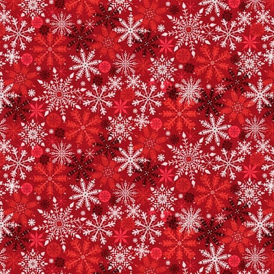 Fabric Editions Red Snowflakes Cotton Fabric | Michaels