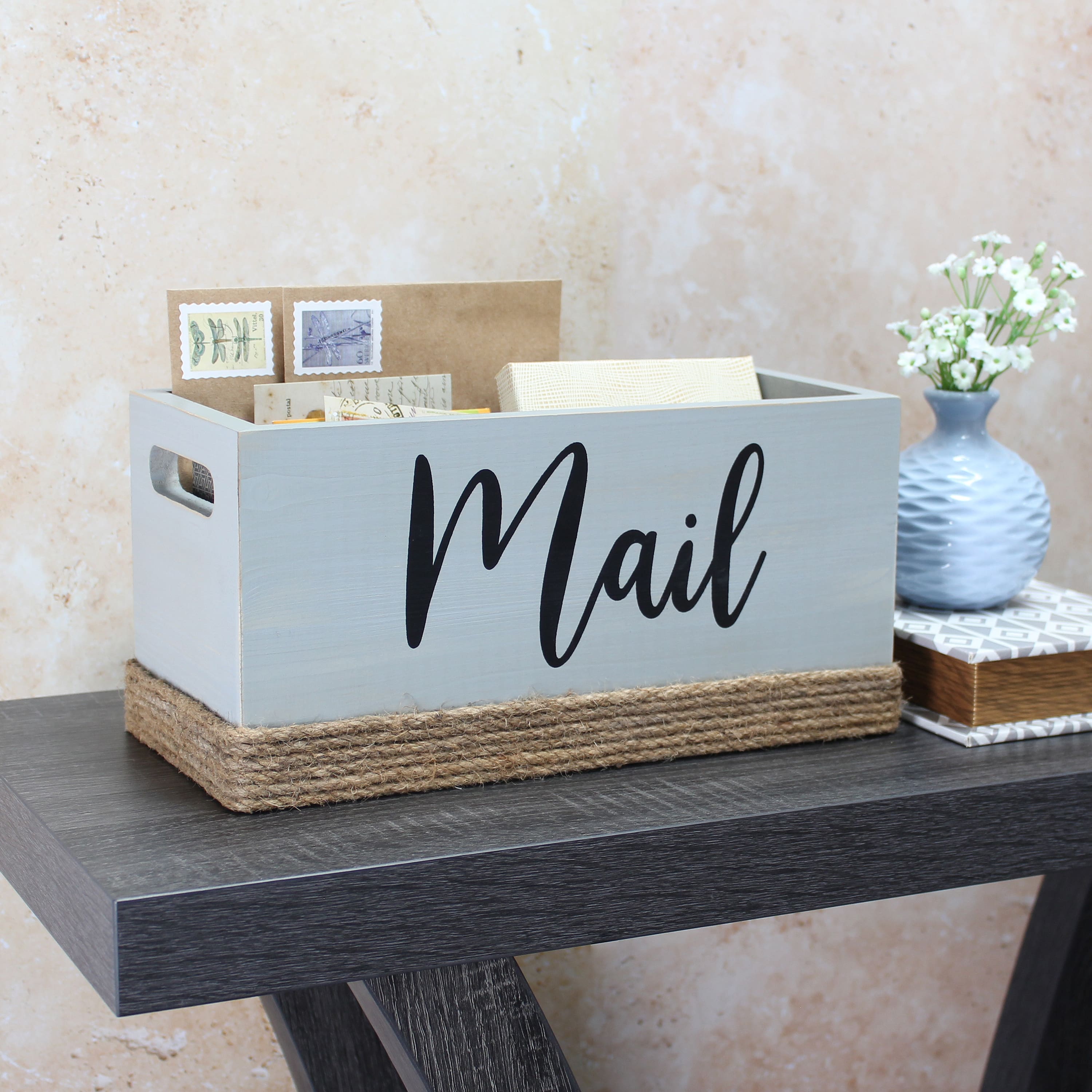 Elegant Designs Mail Script Mail Holder with Handles | Michaels