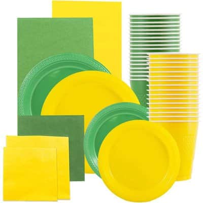 JAM Paper Green & Yellow Party Supply Set | Graduation Tableware | Michaels
