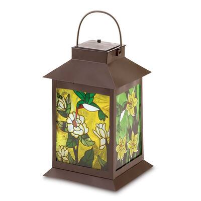 11.75" Solar-Powered Floral Lantern | Michaels