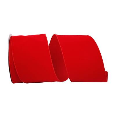 Reliant 6" x 50yd. Velvet Wired Value Ribbon, Color: Red | Michaels