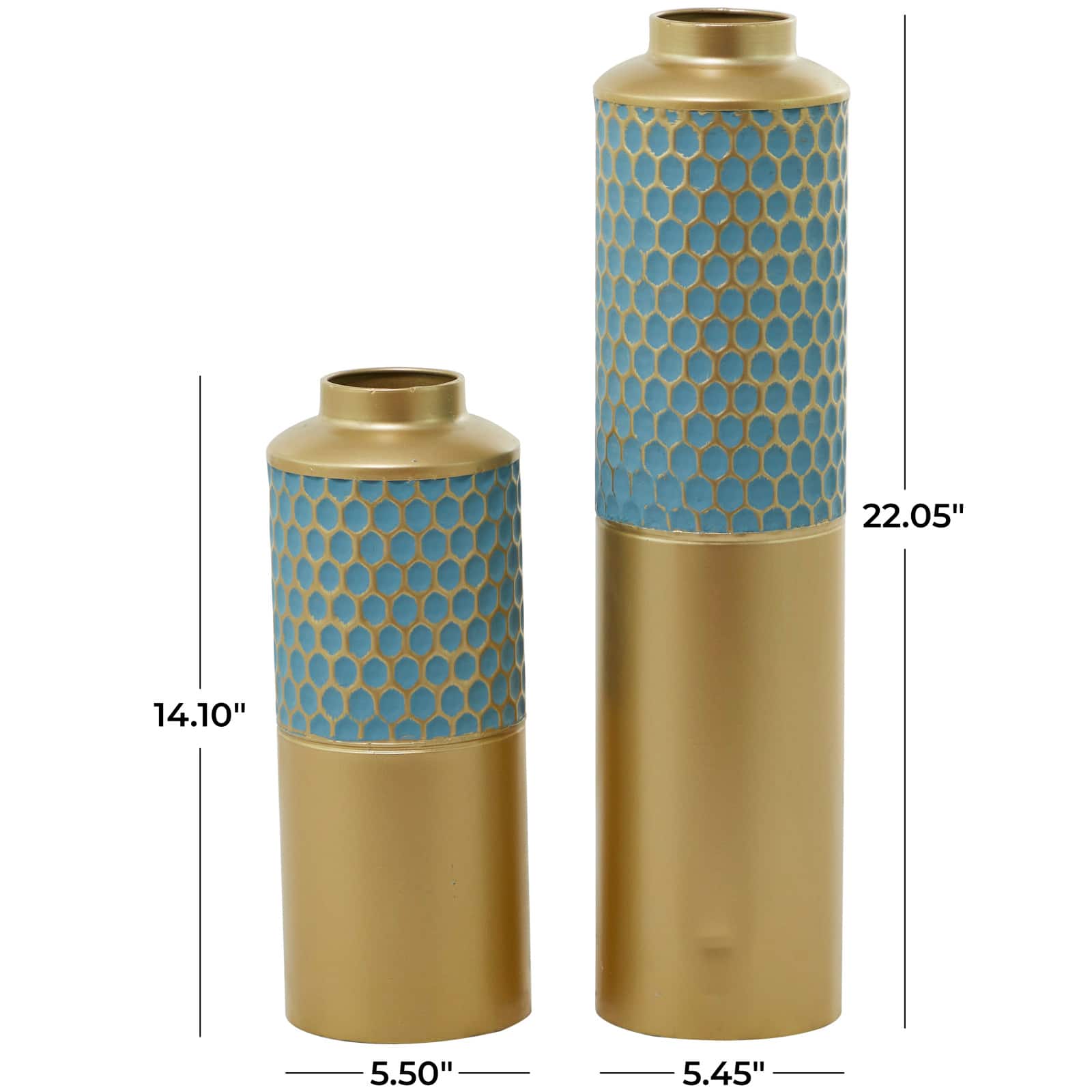 Light Blue Metal Glam Vase, Set of 2 | Michaels