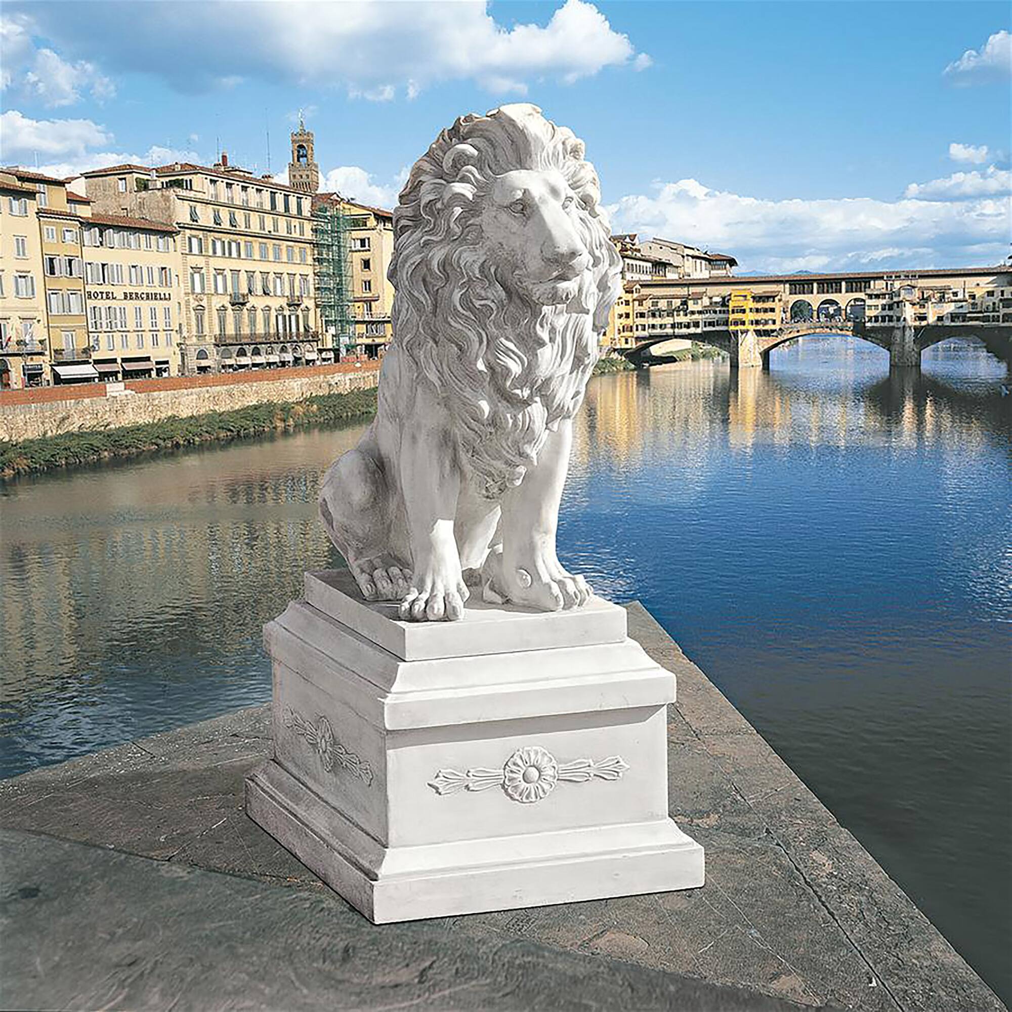 Design Toscano® 28" Lion of Florence Sentinel Statue and Base | Michaels
