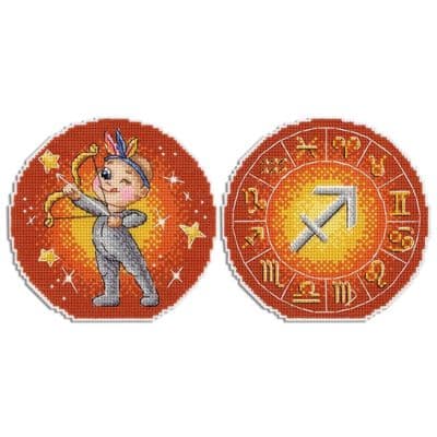 MP Studia Zodiac Signs Sagittarius Plastic Canvas Counted Cross Stitch ...