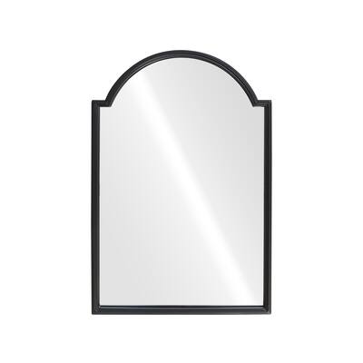 16" x 24" Scalloped Arch Wall Mirror in Black Metal Frame by Ashland ...