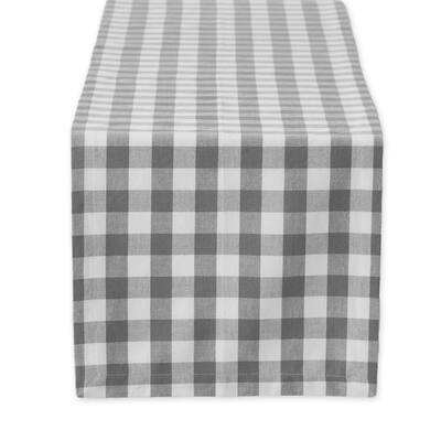 Gray and White Checkers Table Runner 14" x 108" | Michaels