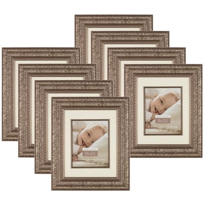 Buy in Bulk - 8 Pack: Silver 8" x 10" Floral Frame with Mat, Home ...