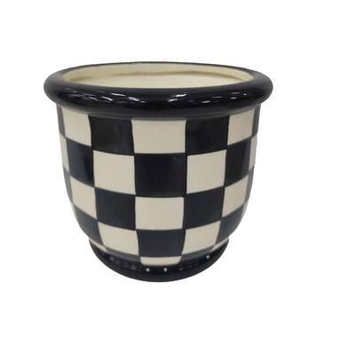 8" Black & White Checker Ceramic Pot by Ashland® | Michaels