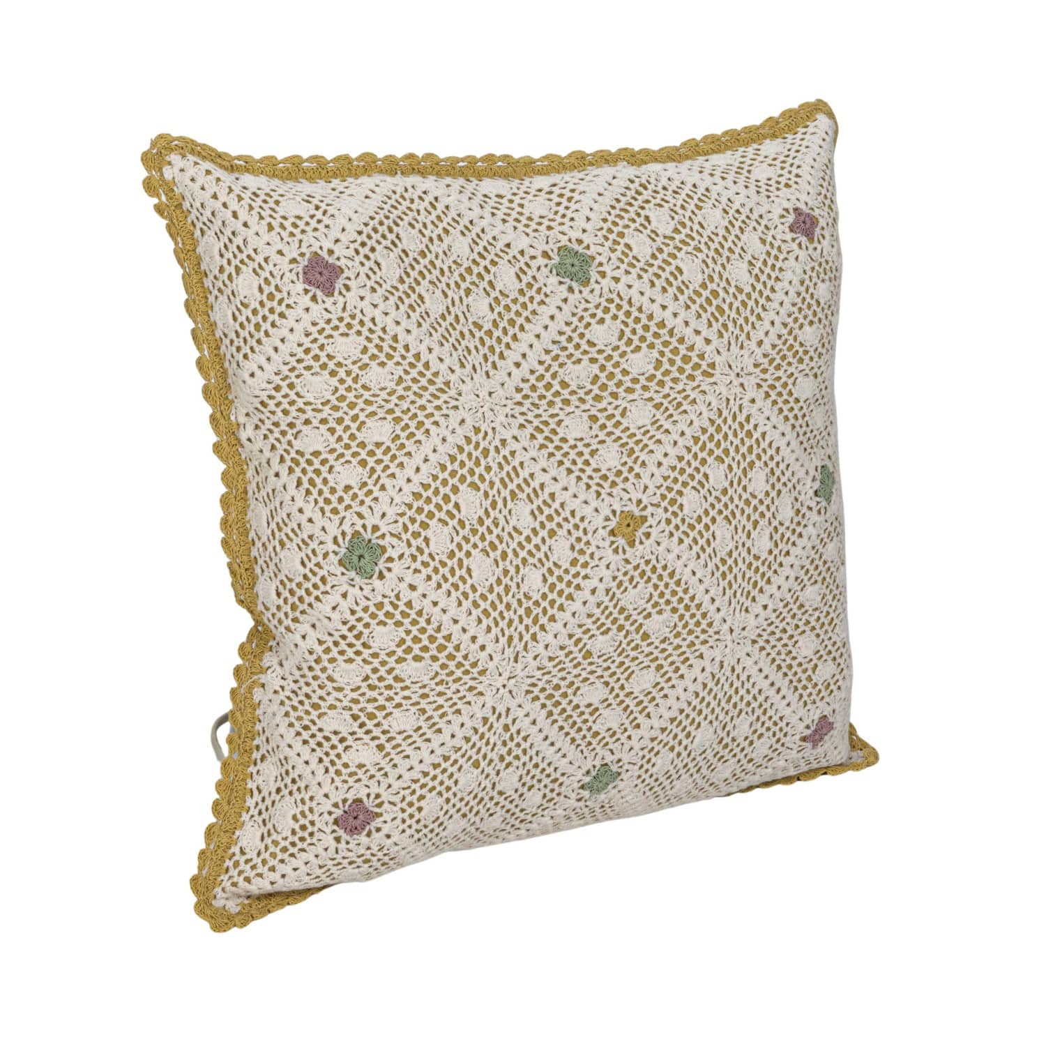Hello Honey® 18" x 18" Hand-Woven Diamond-Pattern Crotchet Reclaimed ...