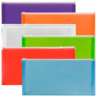 JAM Paper 4.13" x 9.5" Mixed Plastic Zip Closure Booklet Envelopes ...