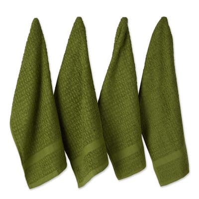 DII® Solid Antique Green Waffle Terry Dish Towels, 4ct. | Michaels