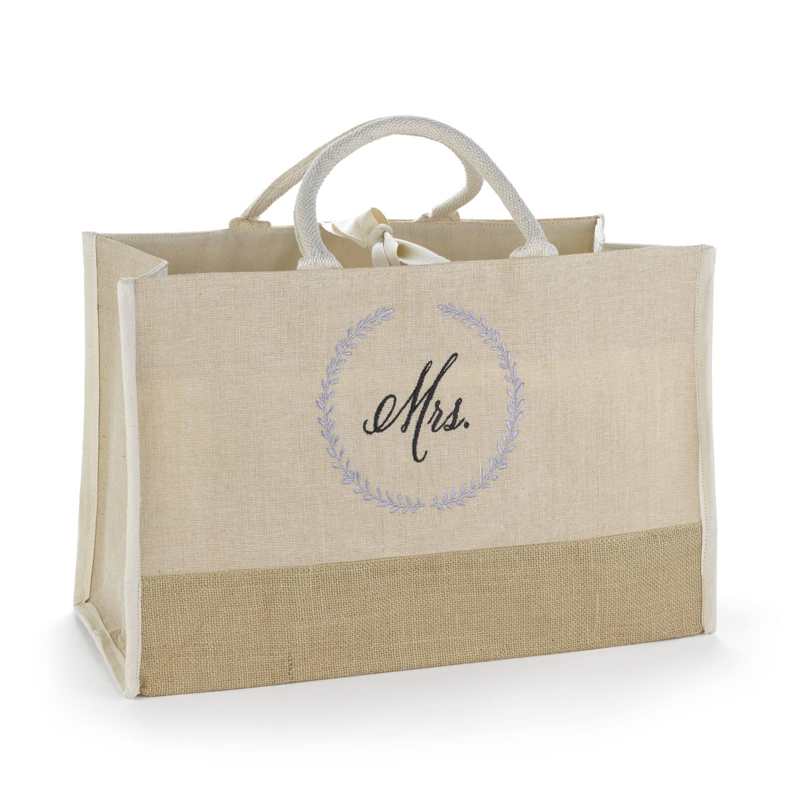Hortense B. Hewitt Co. Rustic Wreath Mrs. Jute Tote Bag | Michaels