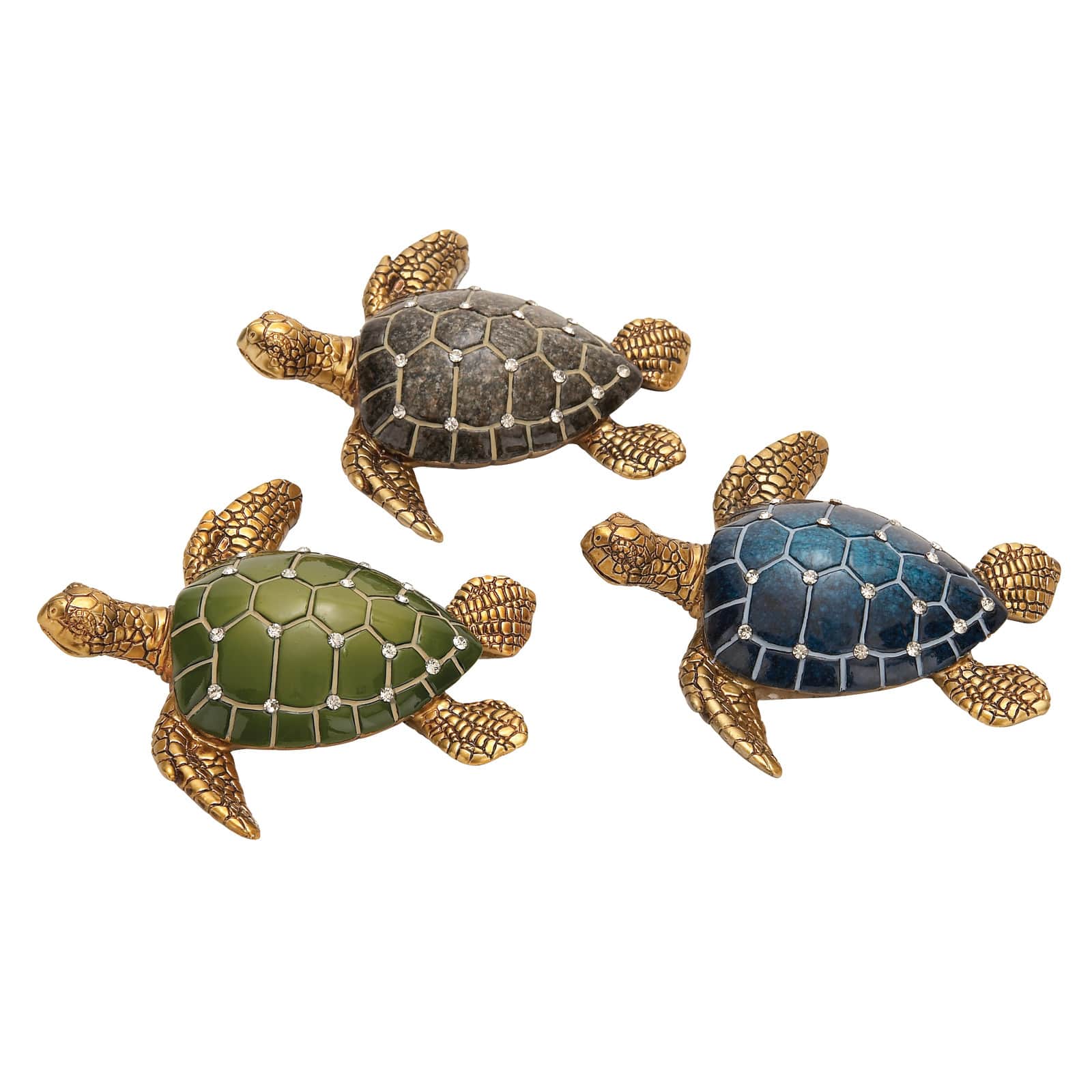 5" Brown Polystone Coastal Turtle Sculpture Set | Michaels