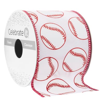2.5" x 3yd. Wired Baseball Ribbon by Celebrate It™ Classic | Michaels