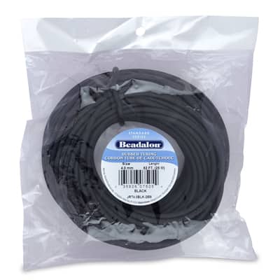 Beadalon® 4mm Black Rubber Tubing, 25m | Michaels