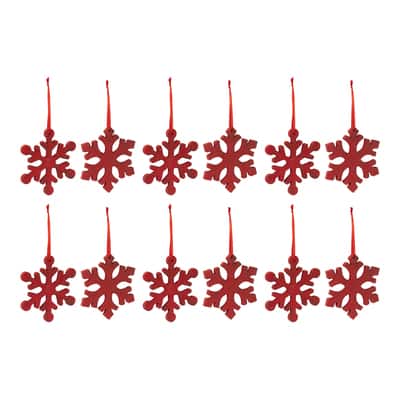 7.75" Red Fir Wood Snowflake Ornament Set | Michaels