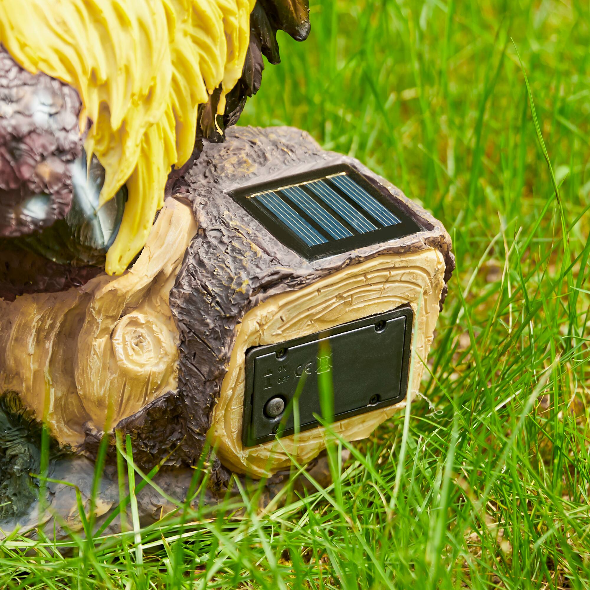 Glitzhome® 13.75" Solar Powered Vibrant Rooster Garden Statue | Michaels