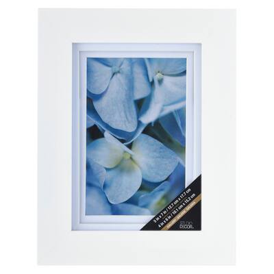Gallery White Frame with Double Mat by Studio Décor®, Size: 5" x 7" / 4 ...