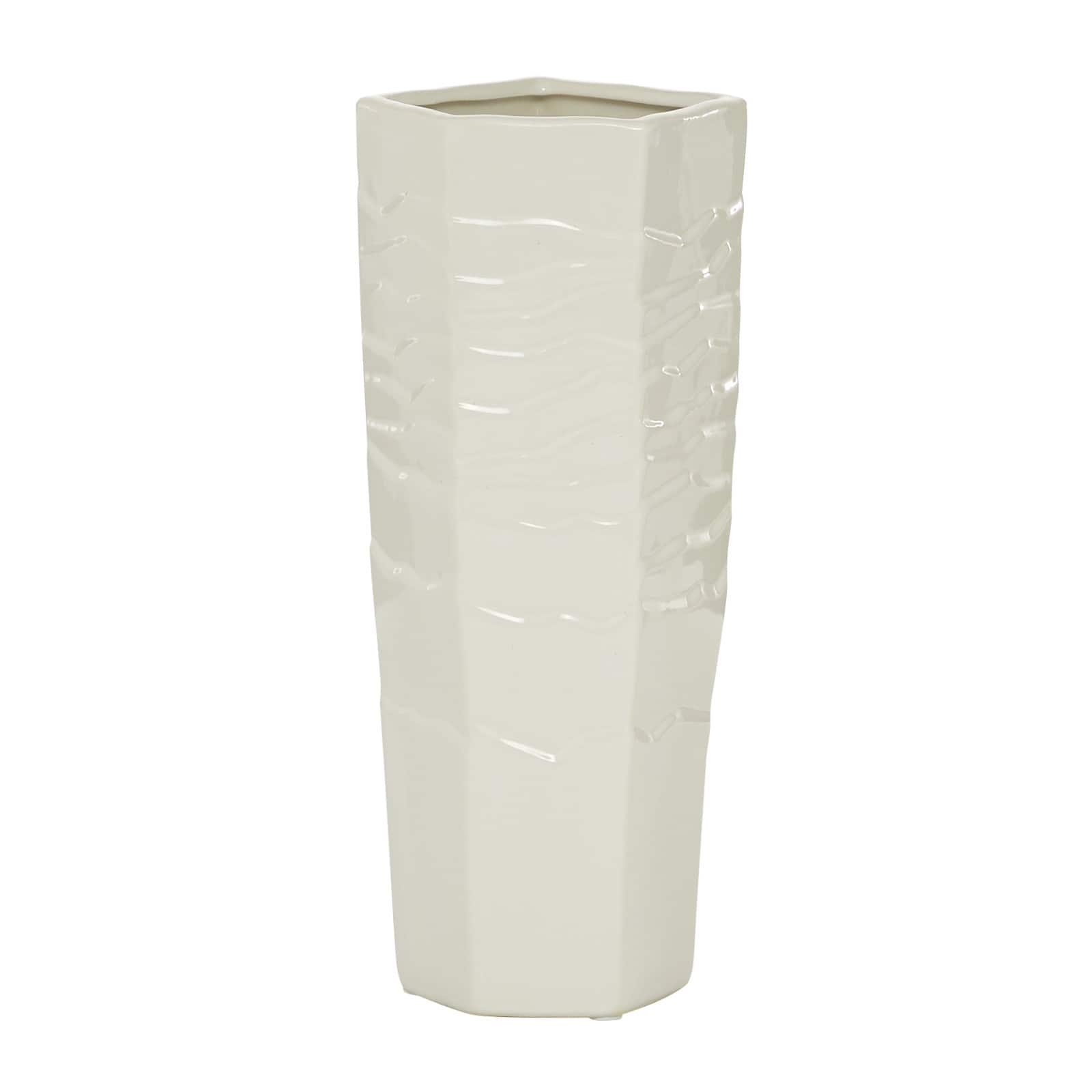 White Ceramic Contemporary Vase, 13" x 5" x 5" | Michaels