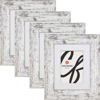 4 Pack American Barn Alabaster White Picture Frame with Mat by Craig ...