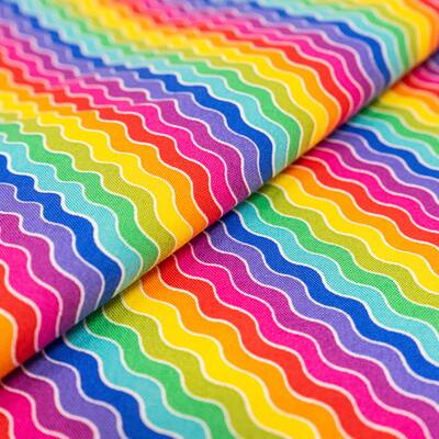 SINGER Rainbow Wiggle Lines Cotton Fabric | Michaels