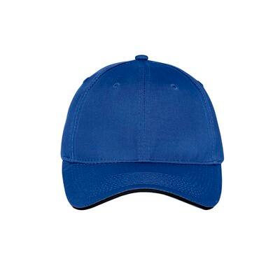 Port & Company® Unstructured Sandwich Bill Cap, Color: Royal/Black ...