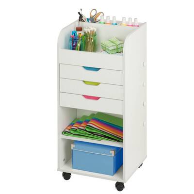 Honey Can Do 3-Drawer White Rolling Craft Cart with Drawers ...