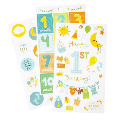 Buy in Bulk - 12 Pack: Baby Boy Birthday Sticker Book by Recollections ...