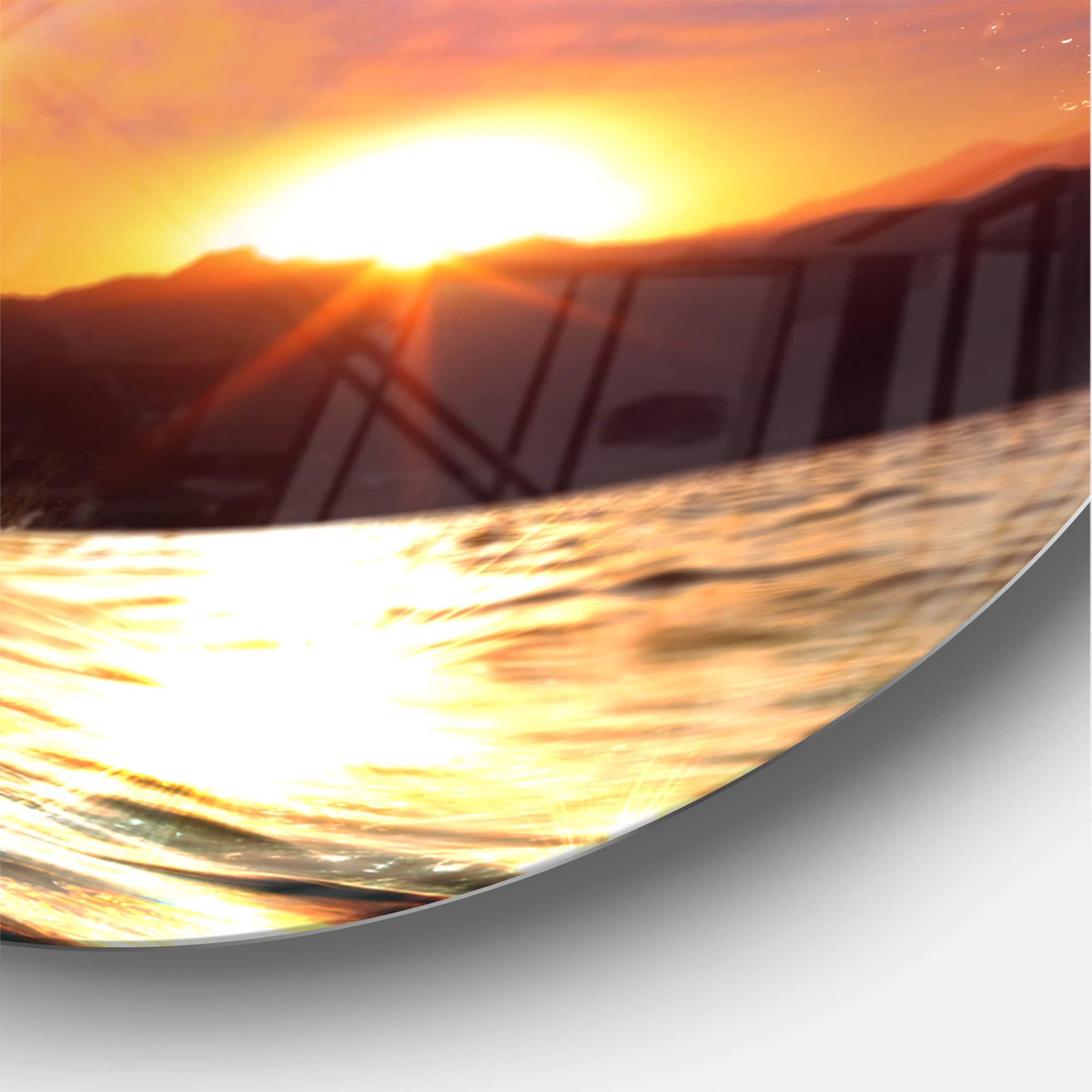 Designart - Colored Ocean Waves Falling Down VIII - Modern Seashore ...