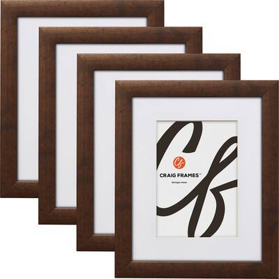 Craig Frames 4 Pack: Contemporary Rustic Copper Picture Frame with Mat ...